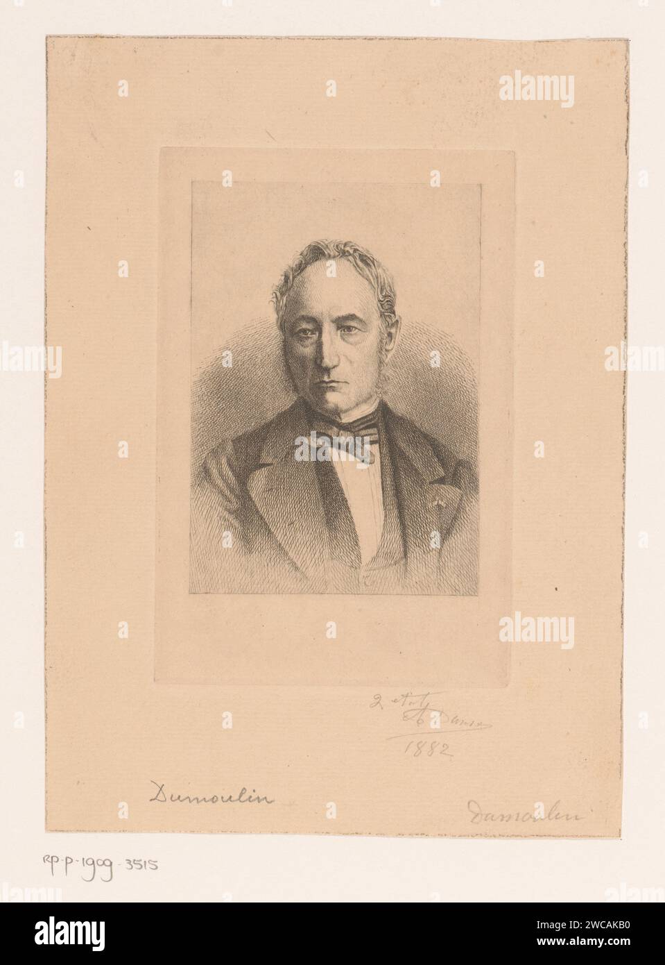 Portret Van G. Demoulin, Auguste Danse, 1882 print paper etching ...