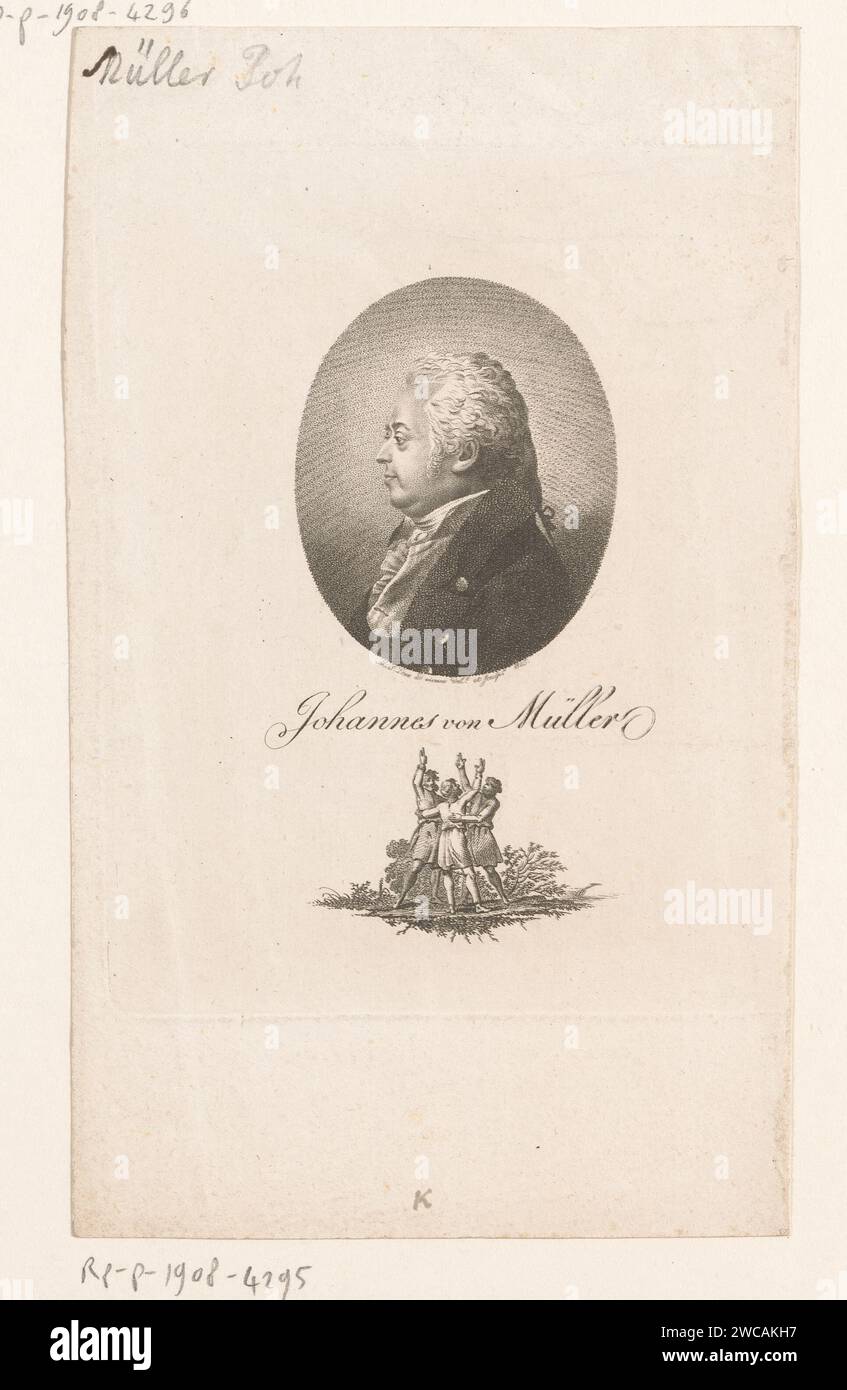 Portrait van Johannes von Müller, Johann Michael Siegfried Lowe, 1805 ...