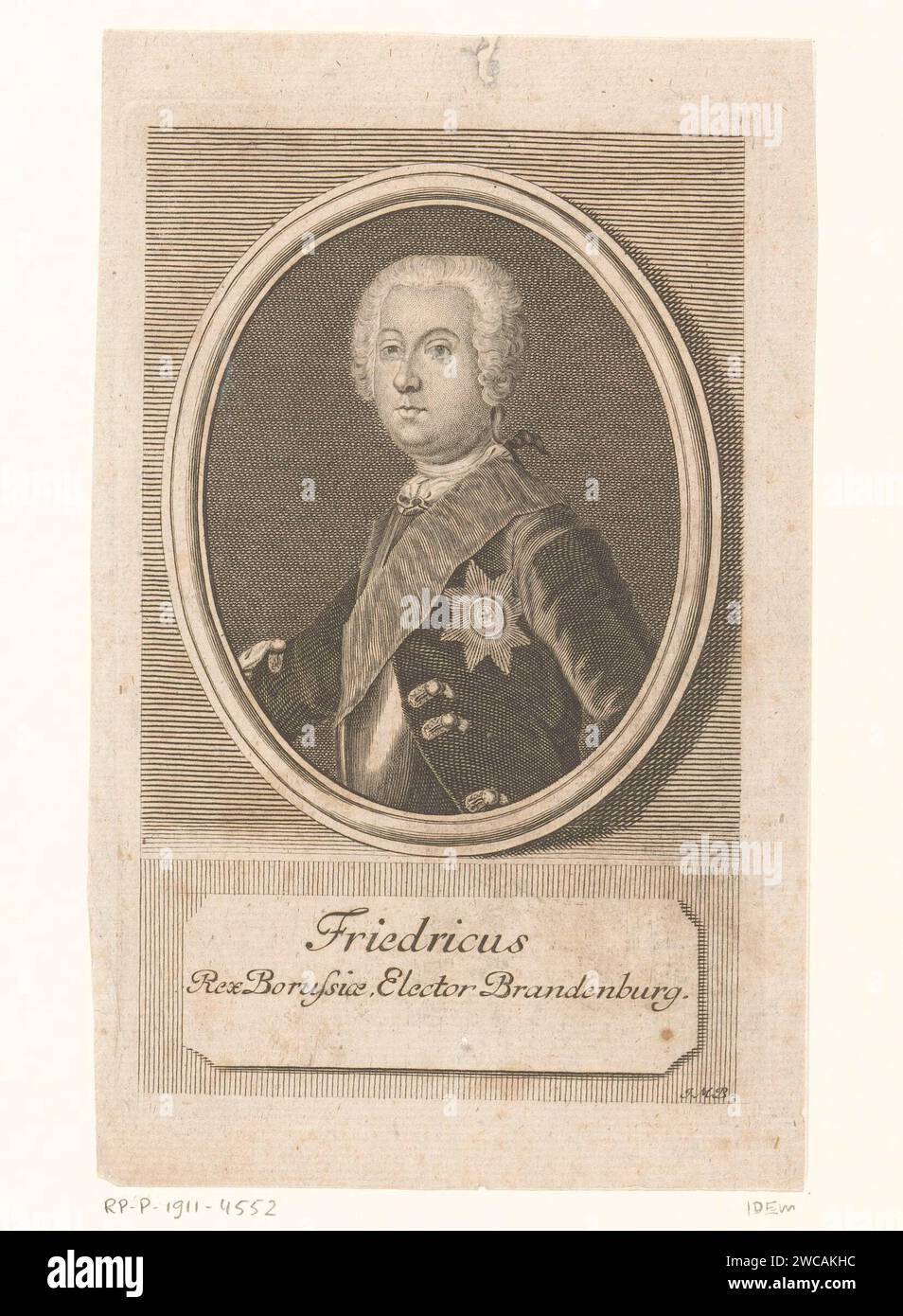 Portrait of Frederick de Grote, Johann Martin Bernigeroth, 1740 - 1767 ...