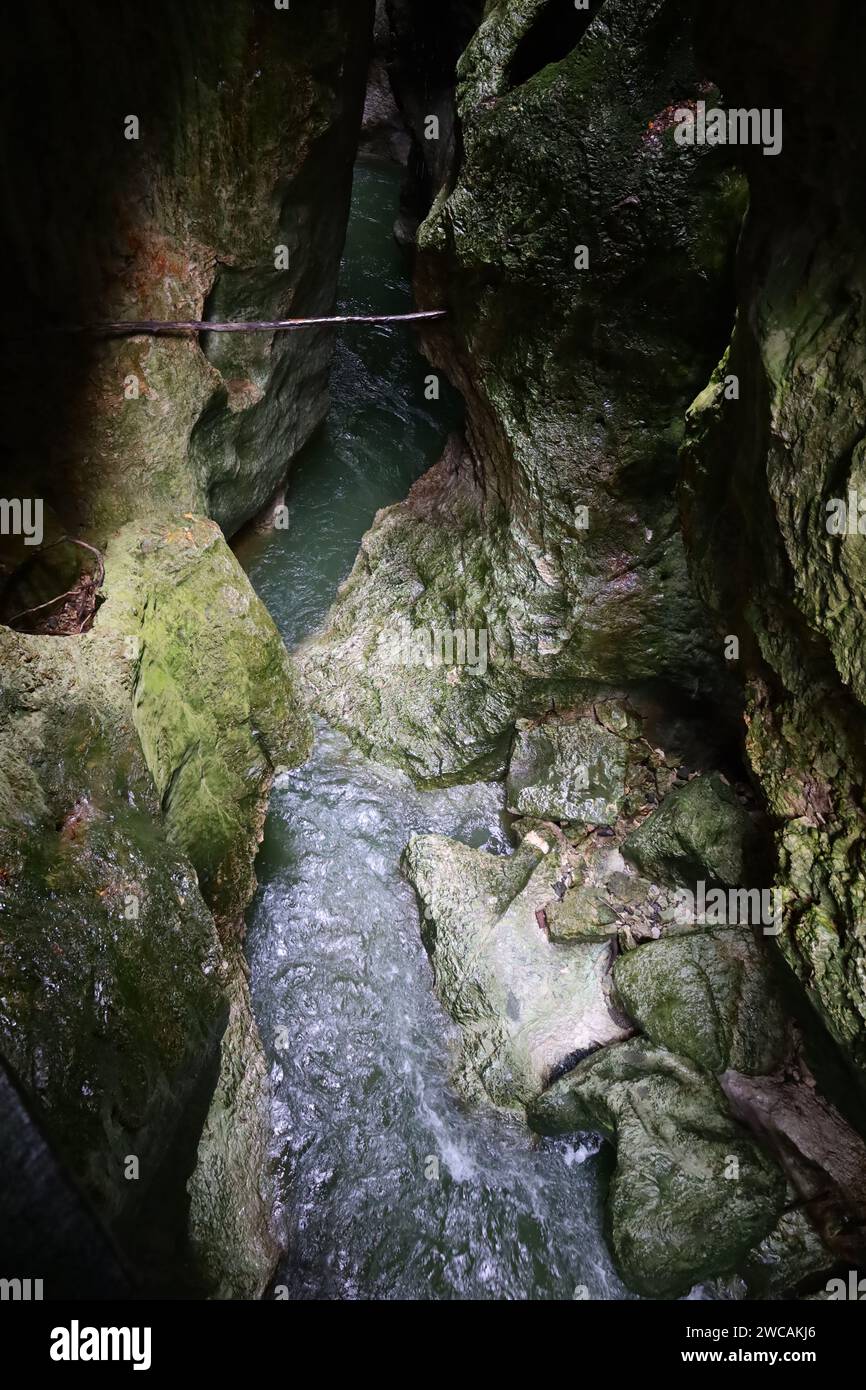 The Fier gorges are a remarkable natural curiosity of France, in Haute ...