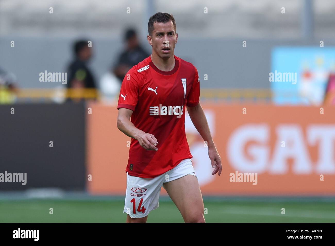 Lima, Peru. 14th Jan, 2024. Agustin Farias of Universidad Catolica ...