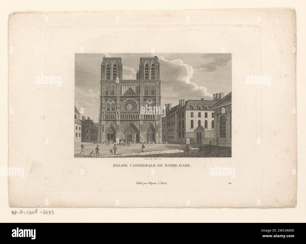 View of Notre-Dame of Paris, François Louis Couché, 1818 print Paris ...