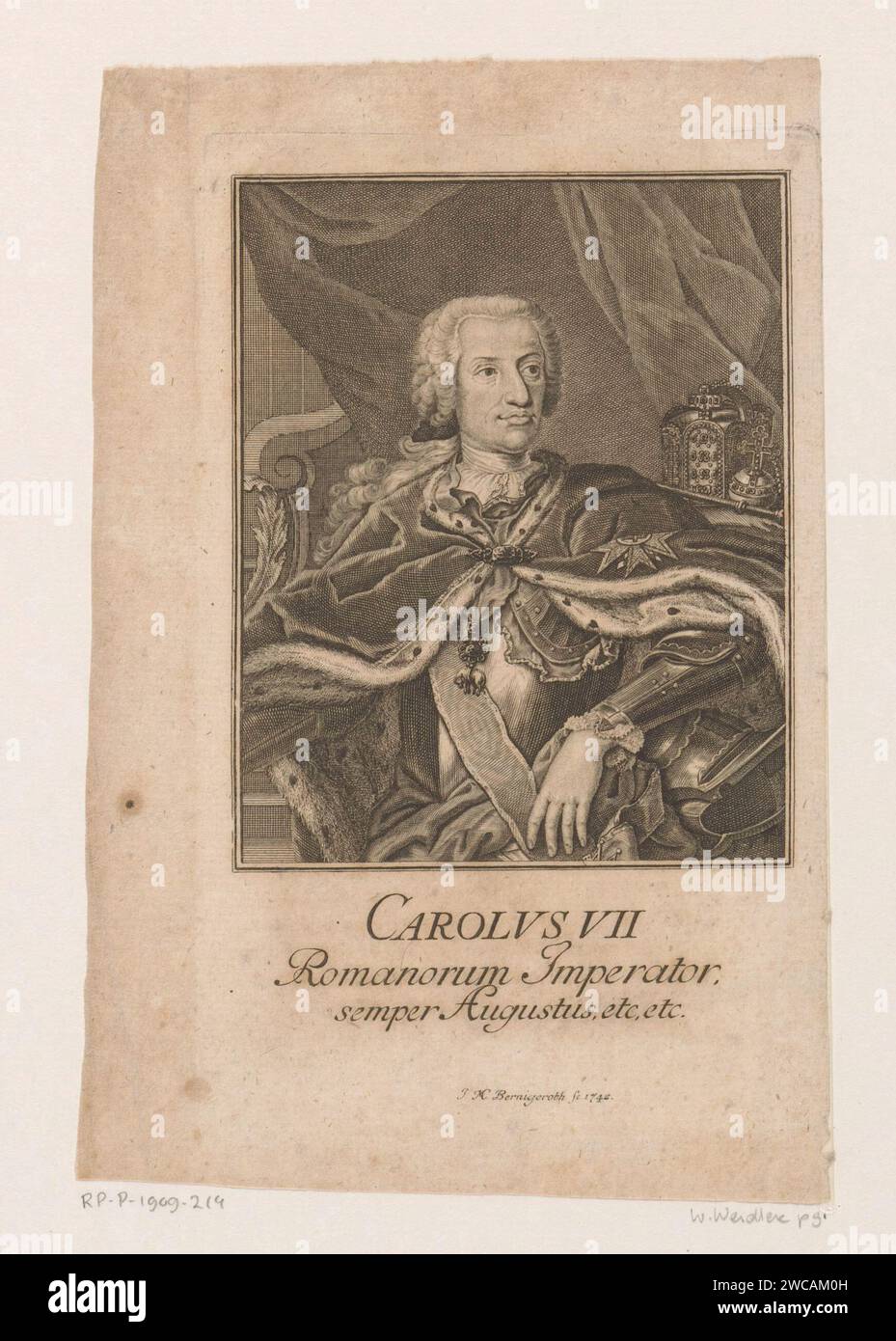 Portrait of Karel VII, Roman-German Emperor, Johann Martin Berbigeroth ...