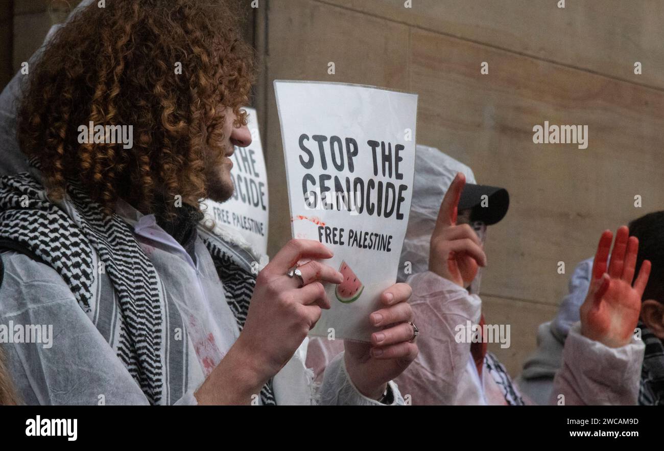Dam square, Amsterdam, Netherlands. 13th January, 2024 protester ...
