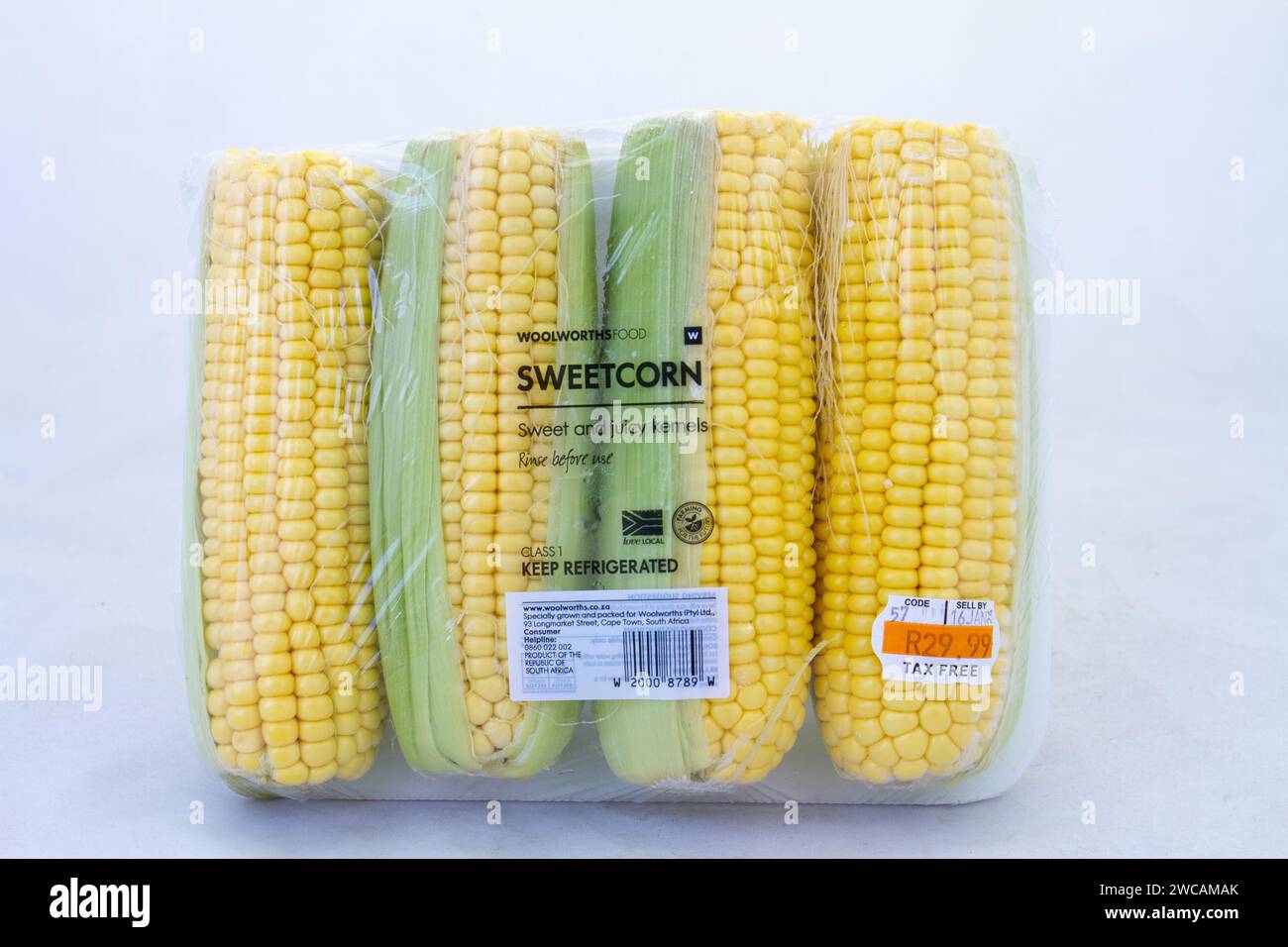 Johannesburg, South Africa - a pack of fresh sweetcorn from Woolworths ...