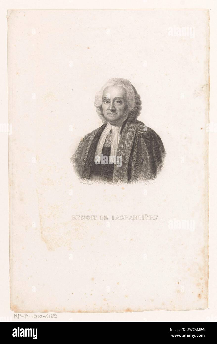 Portret van Benoist de la Grandière, Adolphe Torlet, After Charles ...