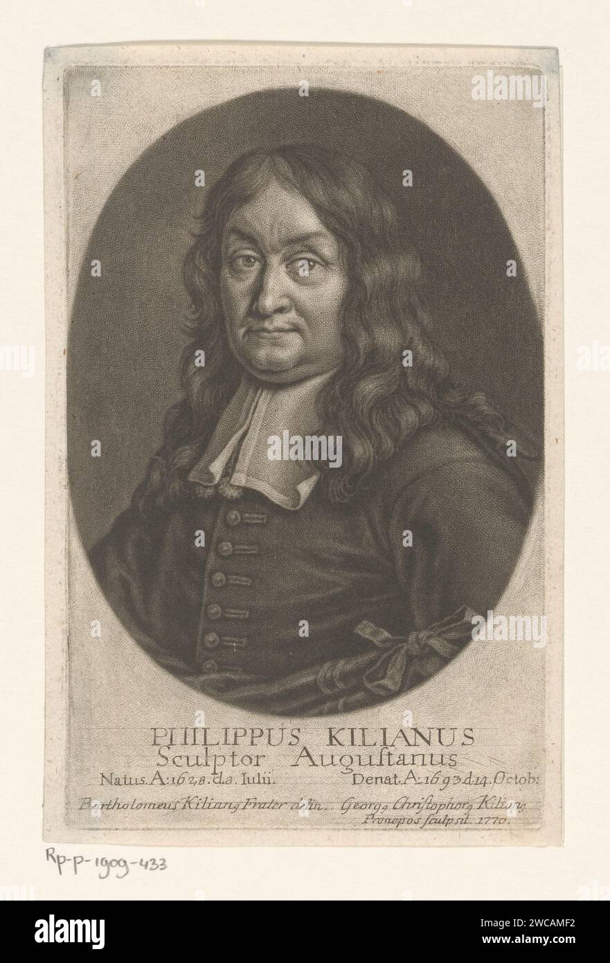 PortraT van Philipp Kilian, Georg Christoph Kilian, After Bartholomäus Kilian (II), 1770 print ...