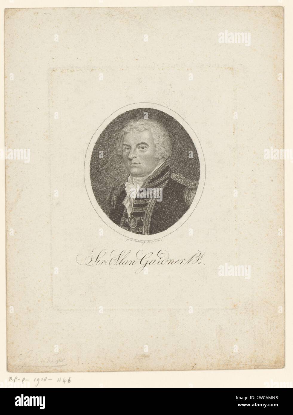 Portrait van Alan Gardner, Friedrich Wilhelm Nettling, 1793 - 1824 ...