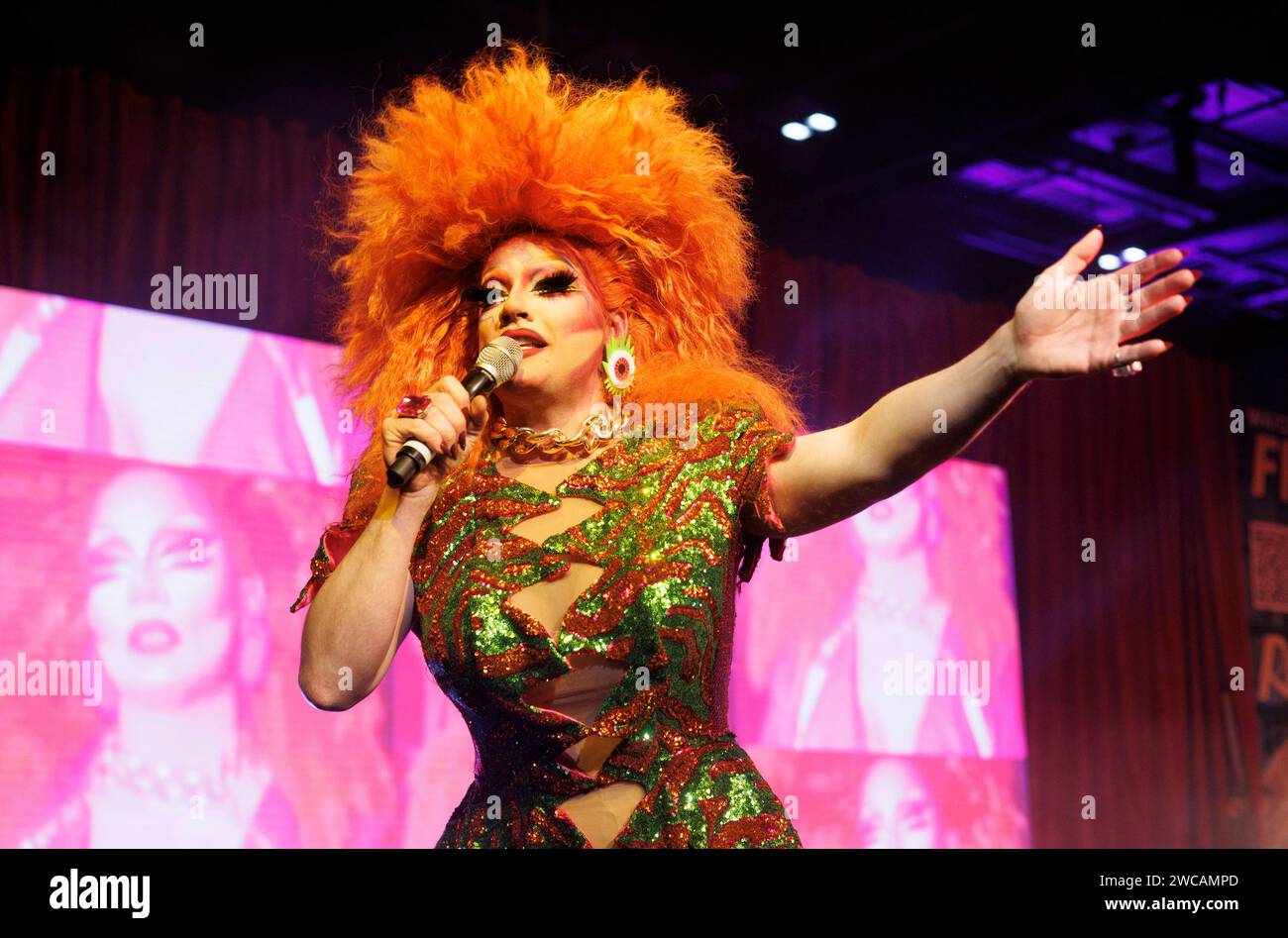 Ginger Johnson performs.RuPaul DragCon series 5-Drag Queens perform at ...
