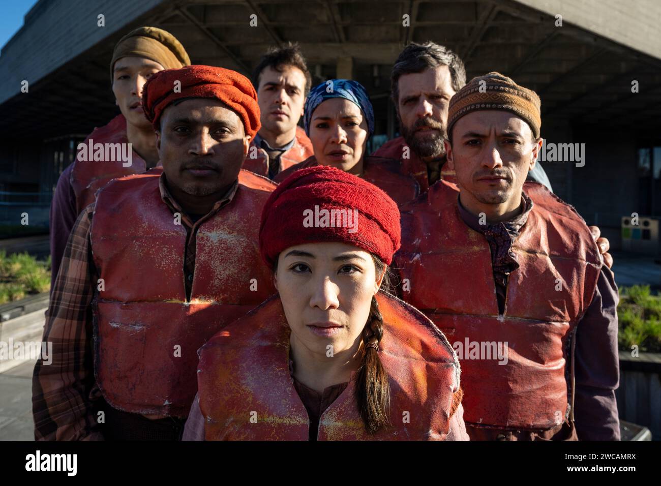 London, UK. 15 January 2024. Performers from physical theatre company ...