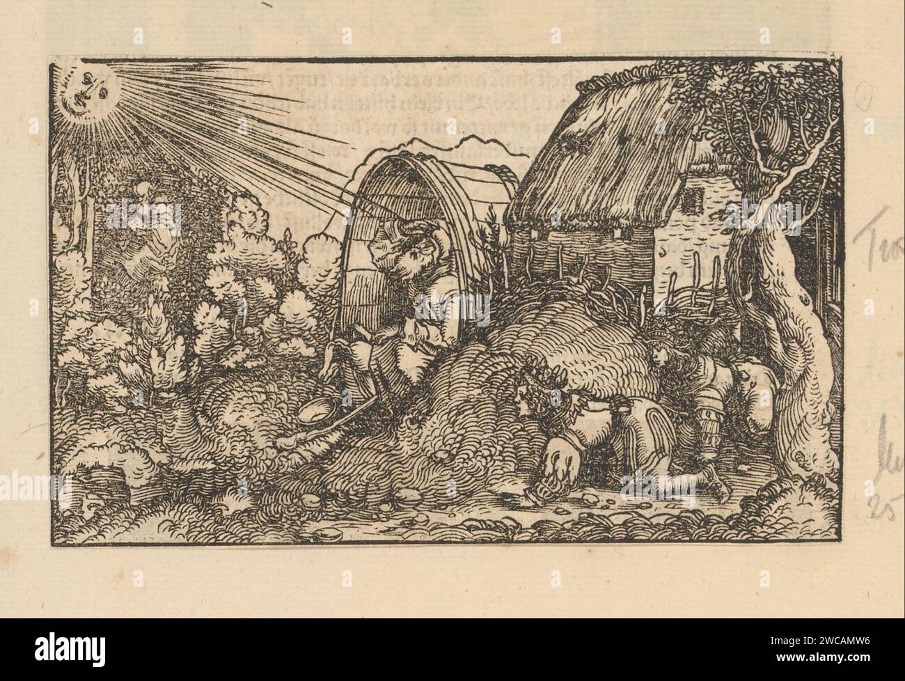 Diogenes in his barrel and two crowned young men, Anonymous, Hans ...