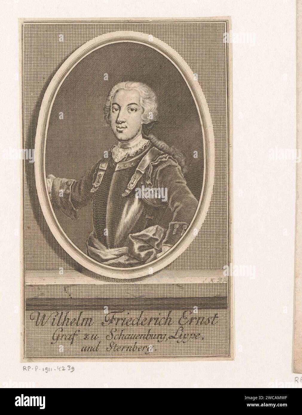 Portrait of Wilhelm Friedrich Ernst Graf zu Schaumburg-Lippe, Johann ...