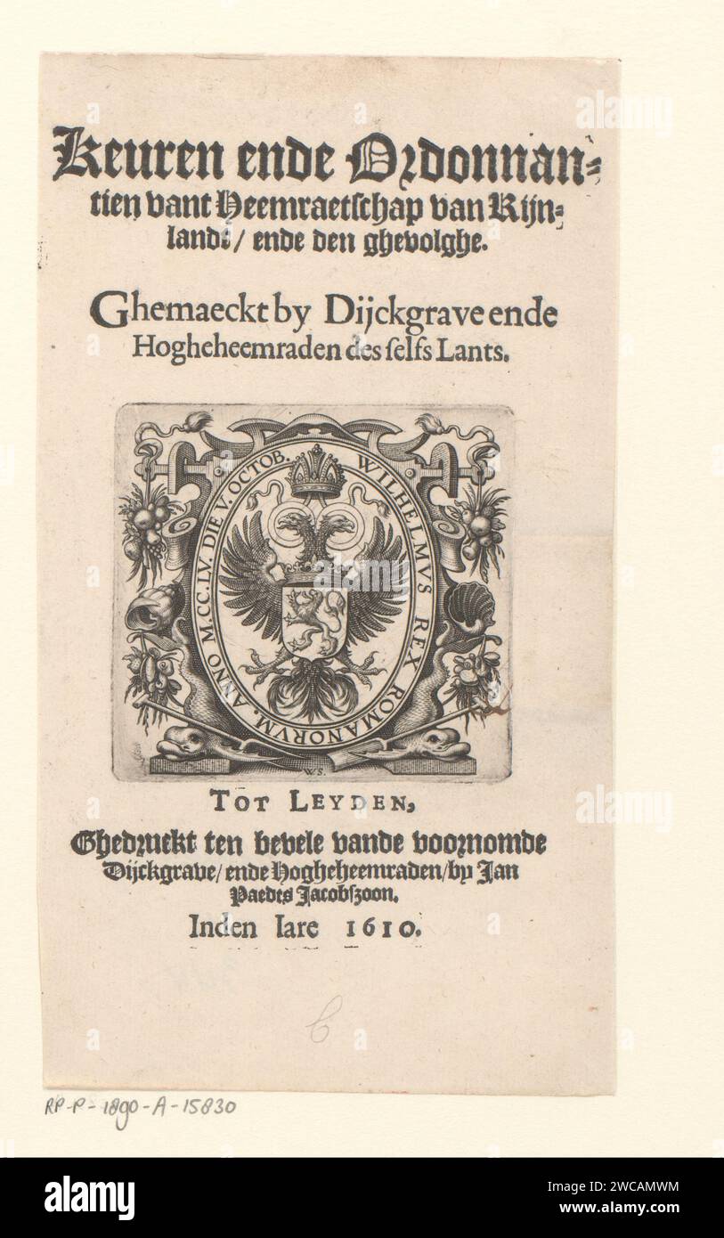 Coat of arms of Count Willem II van Holland, Willem Isaacsz. Van ...