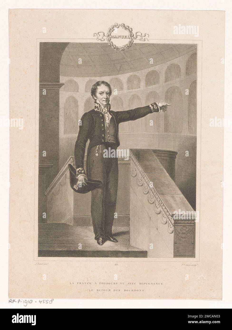 Portret van Manuel, Pierre Michel Adam, After Antoine Julien Potier ...