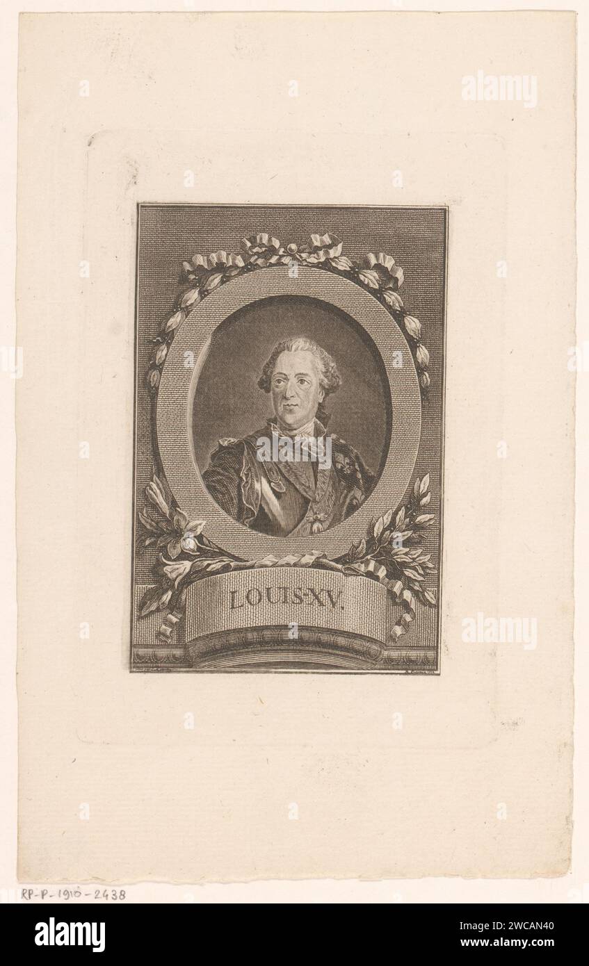 Portrait of Lodewijk XV, Remi Henry Joseph Delvaux, After Louis Michel ...