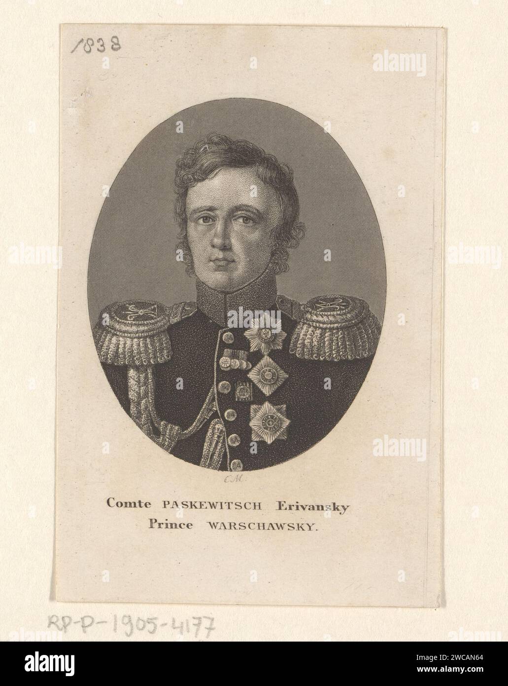 Portret Van Ivan Paskevitsj, Carl Mayer, 1808 - 1868 print Text in the ...