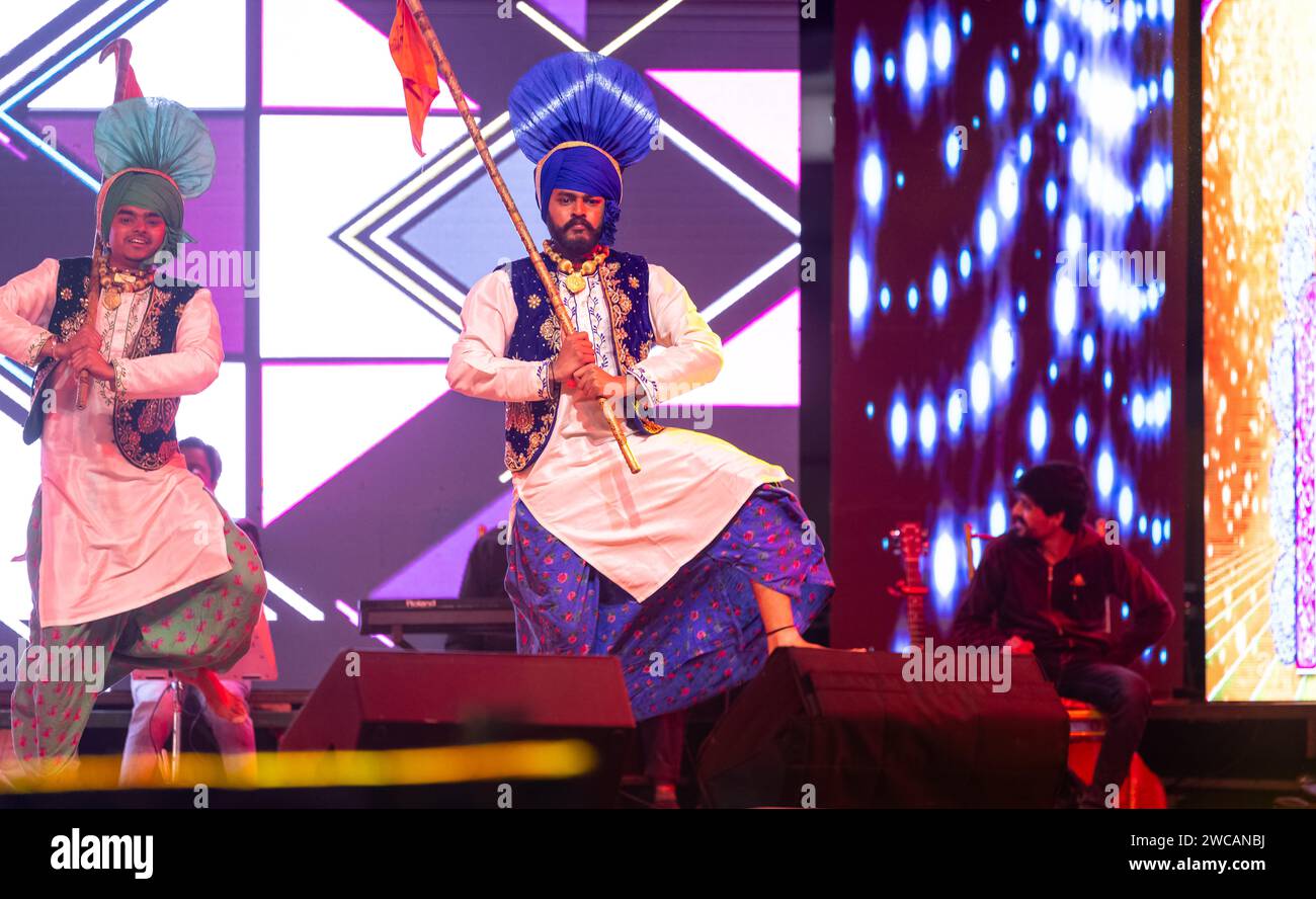 Group of punjabi artists from punjab performing bhangra dance in ...