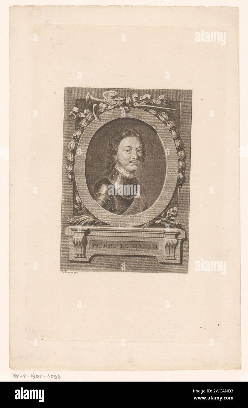 Portrait of Peter I the Great, Remi Henry Joseph Delvaux, 1771 print ...