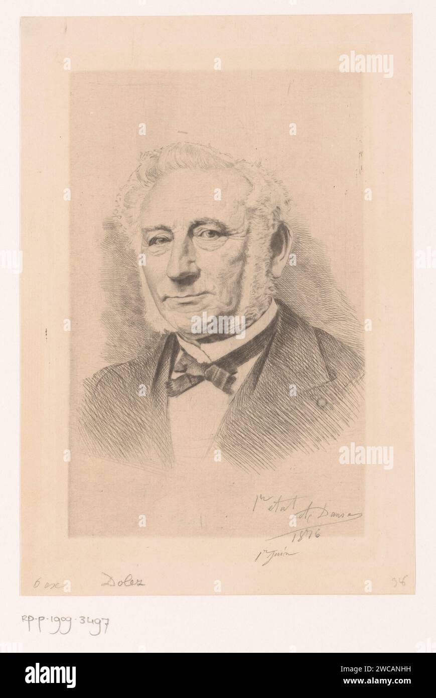 Portrait of François Dolez, mayor of Mons, Auguste Danse, 1876 print ...