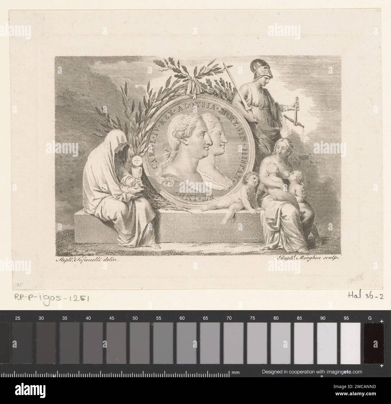 Medallion with double portrait of Karel IV, king of Spain, and consort ...