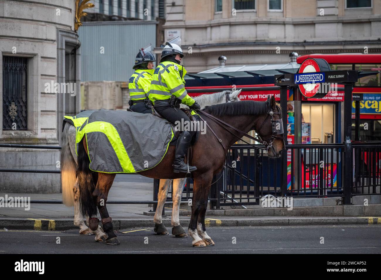 Heavy police presence mounted hi-res stock photography and images - Alamy