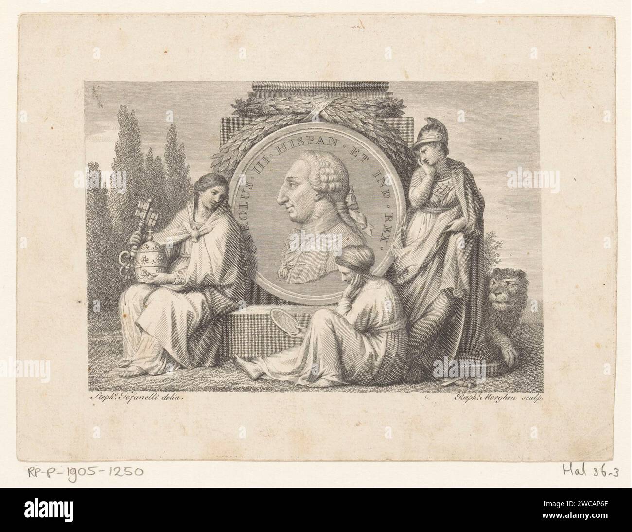 Medallion with portrait of Charles III, king of Spain, Raphael Morghen ...