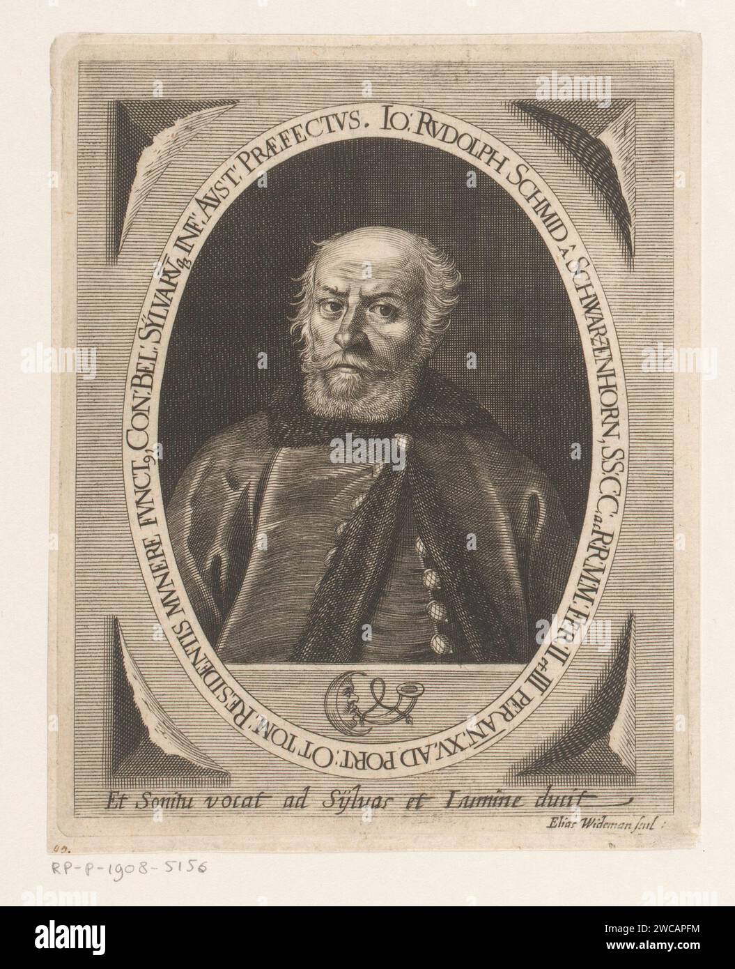 Portrait van Johann Rudolf Schmid von Schwarzenhorn, Elias Widemann ...