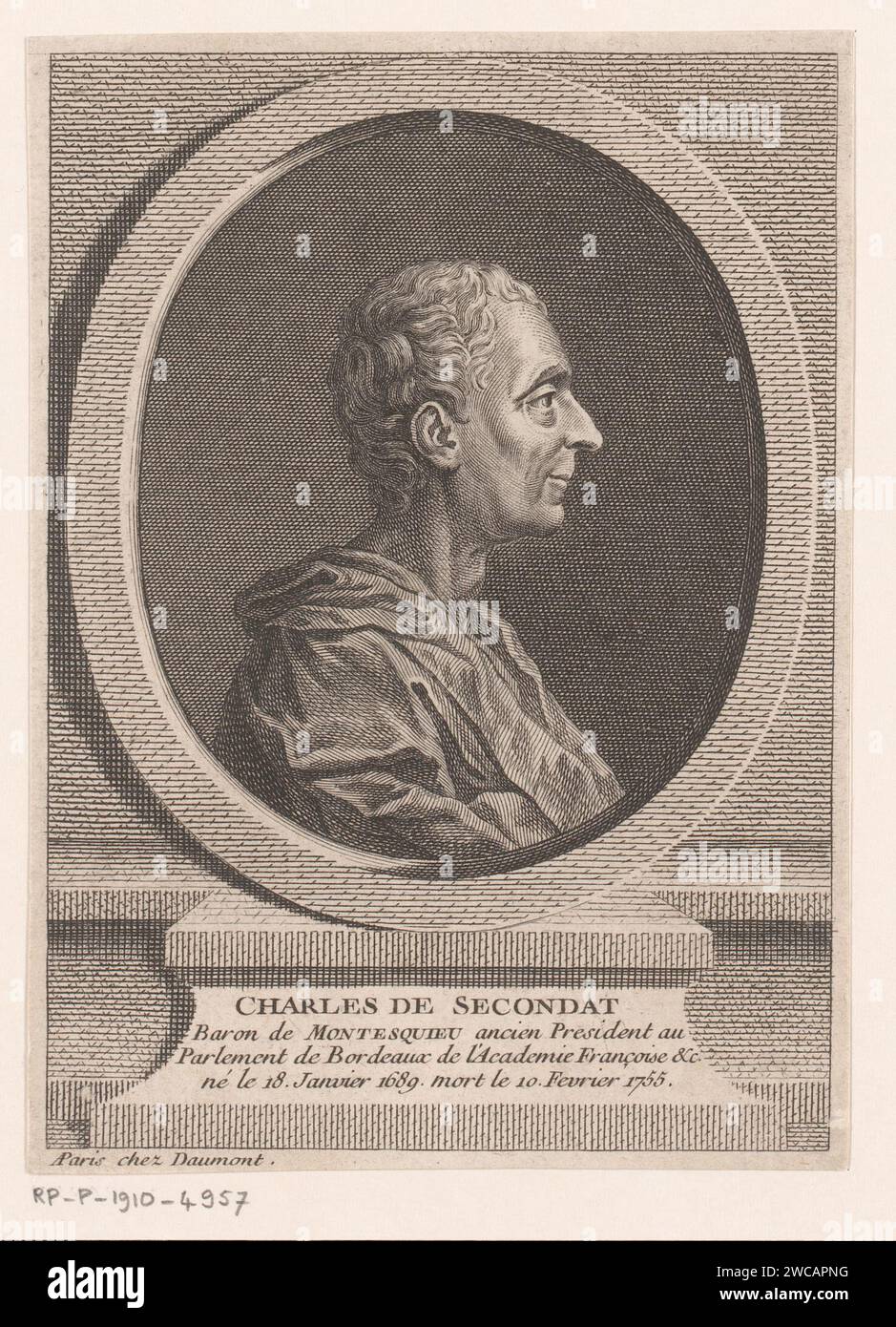 Portret van Charles de Montesquieu, Etienne DESROCHERS (Awarded to ...