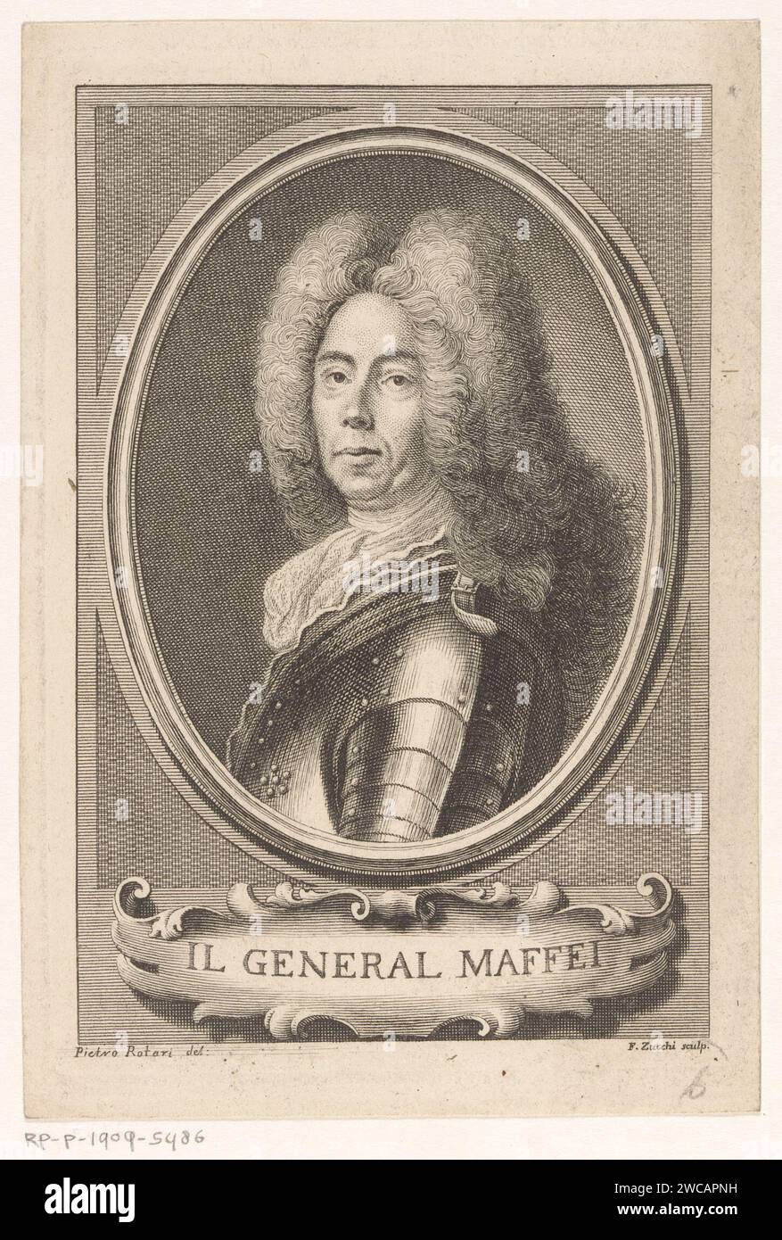Portret Van Markies Alessandro Maffei, Francesco Zucchi, After Pietro ...