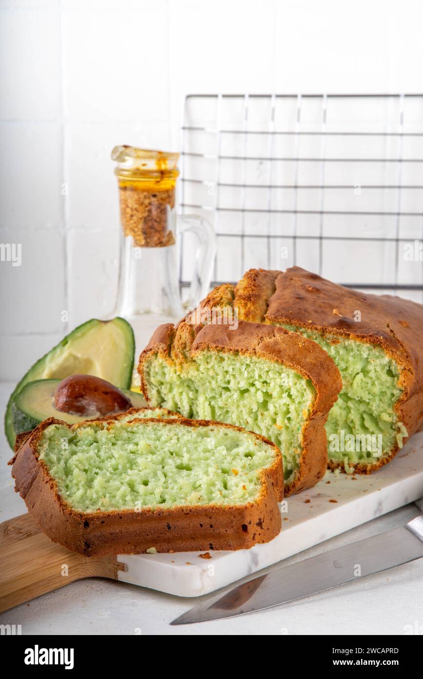 Homemade avocado loaf of bread, keto diet recipe, healthy alternative ...