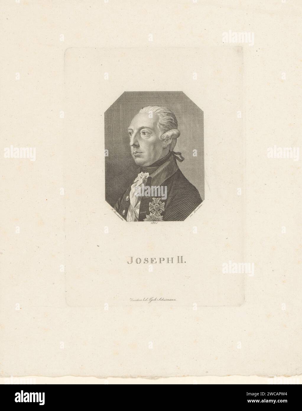 Portrait of Joseph II, German Keizer, Friedrich Rossmässler, 1821 print ...