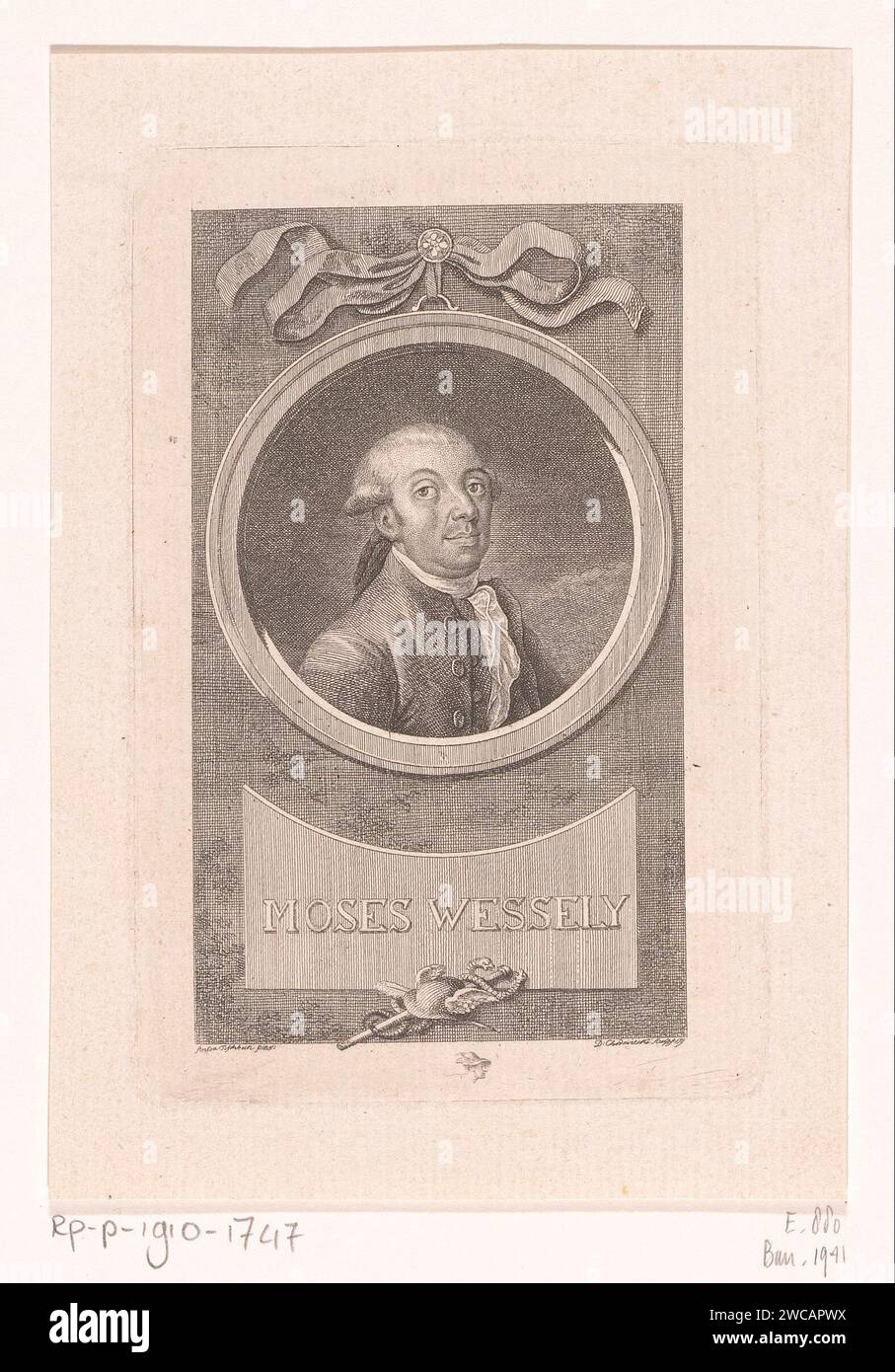 Portrait van Moses Wessely, Daniel Nikolaus Chodowiecki, after Anton ...