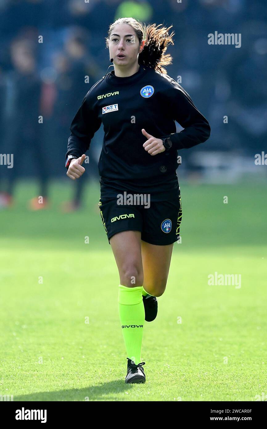 Referee Maria Sole Ferrieri Caputi warms up during the Serie A football ...