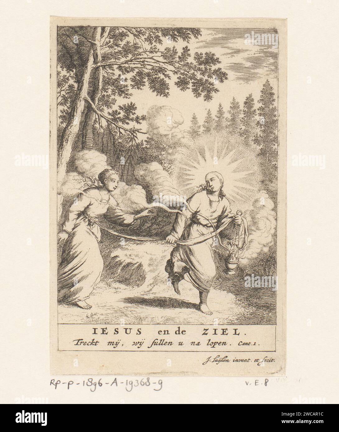 Christ pulls the Personified Soul running, Jan Luyken, 1678 - 1687 ...