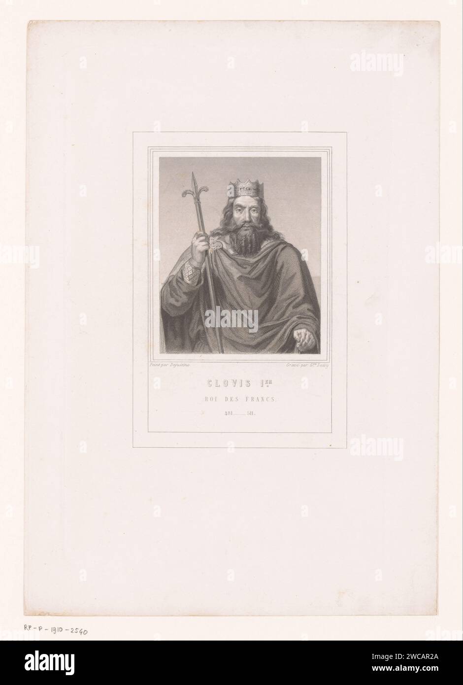 Portrated Van Clovis I, King Der Franken, Gustave Lévy, After François ...