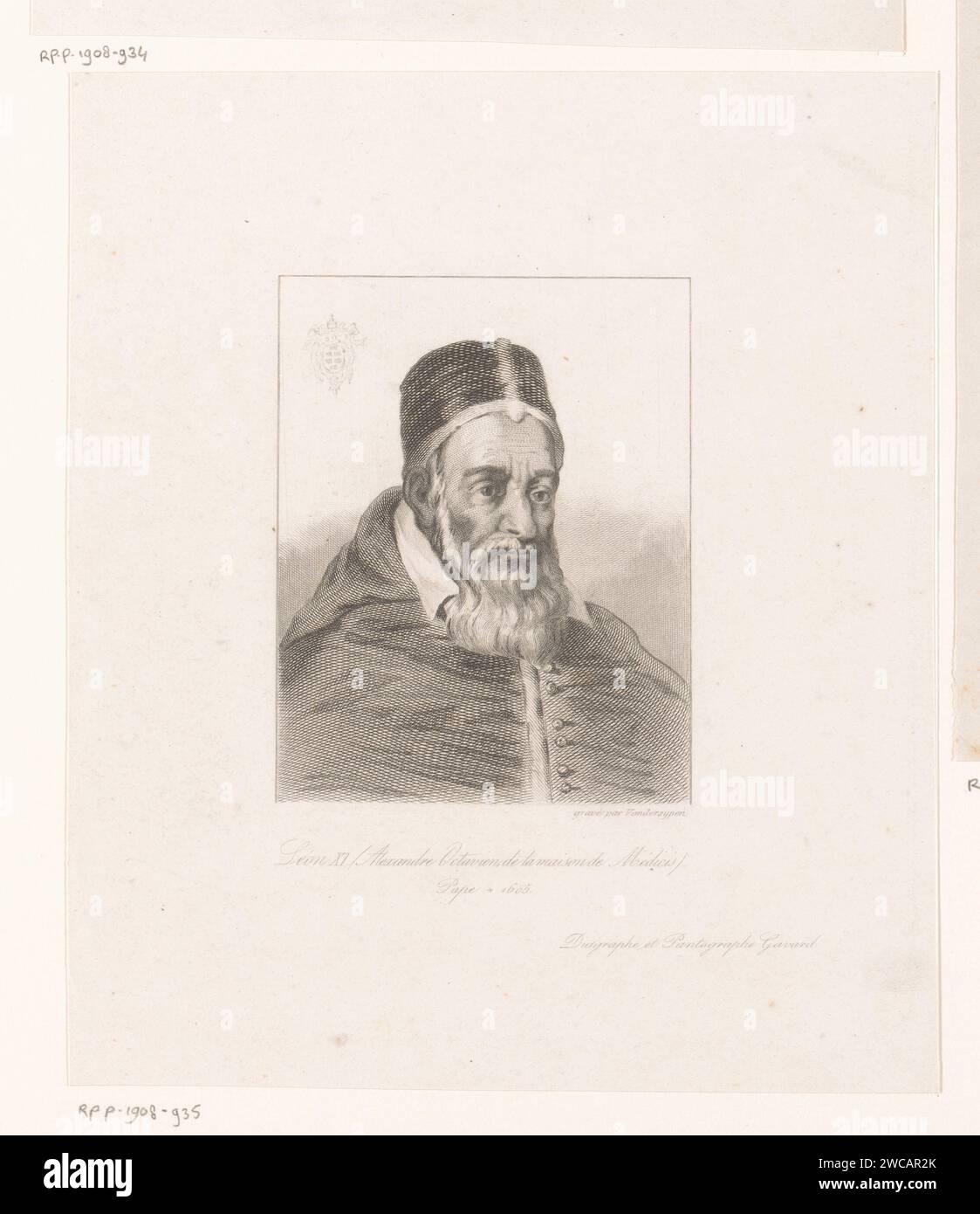 Portrait of Leo XI, Jean -Baptiste van der Sypen (attributed to), 1827 ...