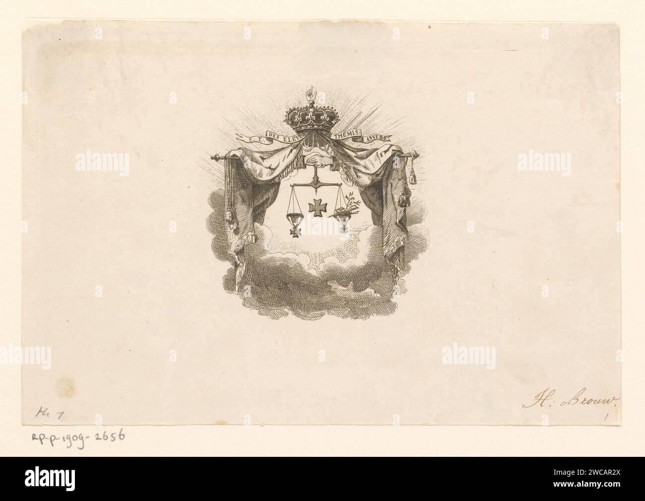 Vignette with scales, Henry Brown, 1826 - 1870 print The inscription: S ...