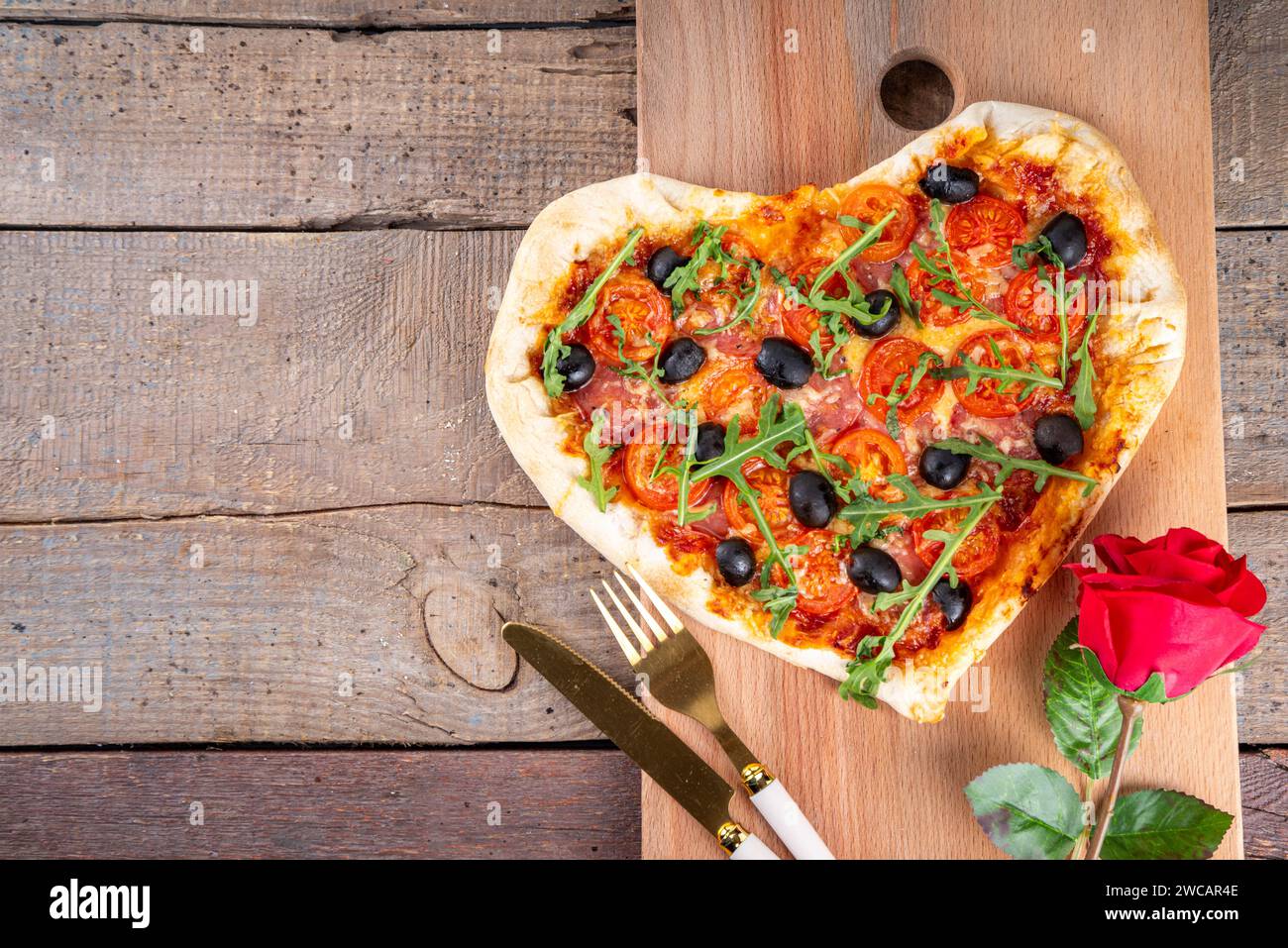 Valentines day heart shaped pizza, love and dating concept with ...