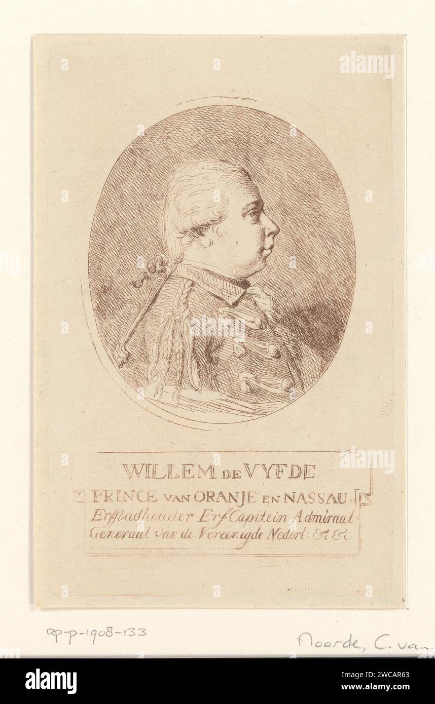 Portrait of Willem V, Prince of Oranje -Nassau, Cornelis van Noorde ...