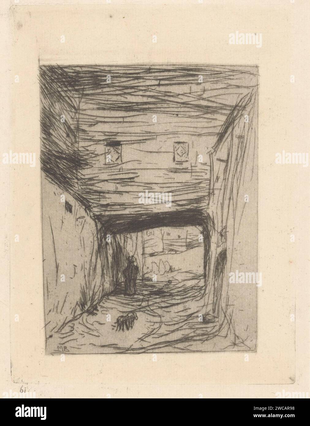 Street in Constantinople, Marius Bauer, 1890 print A man walks under a ...