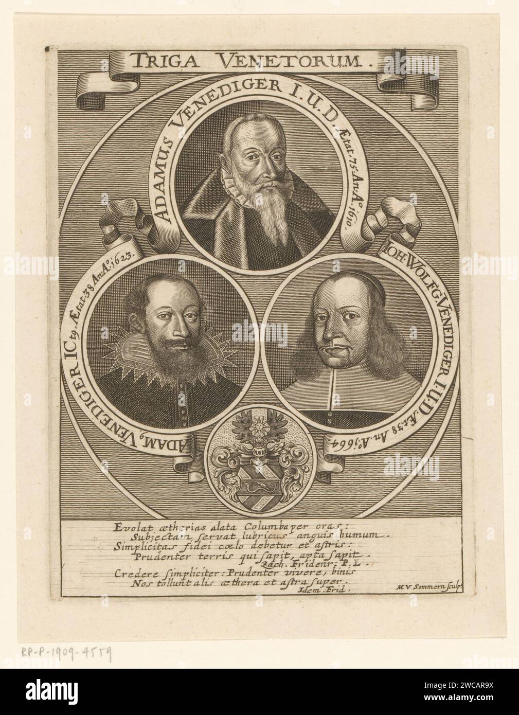 Portraits of Adam Venediger and his son and grandson, Matthias van ...