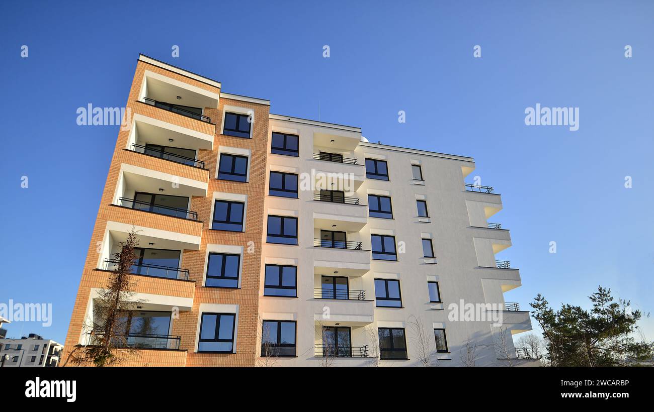 Residential area with modern apartment building. Multi Storey modern ...