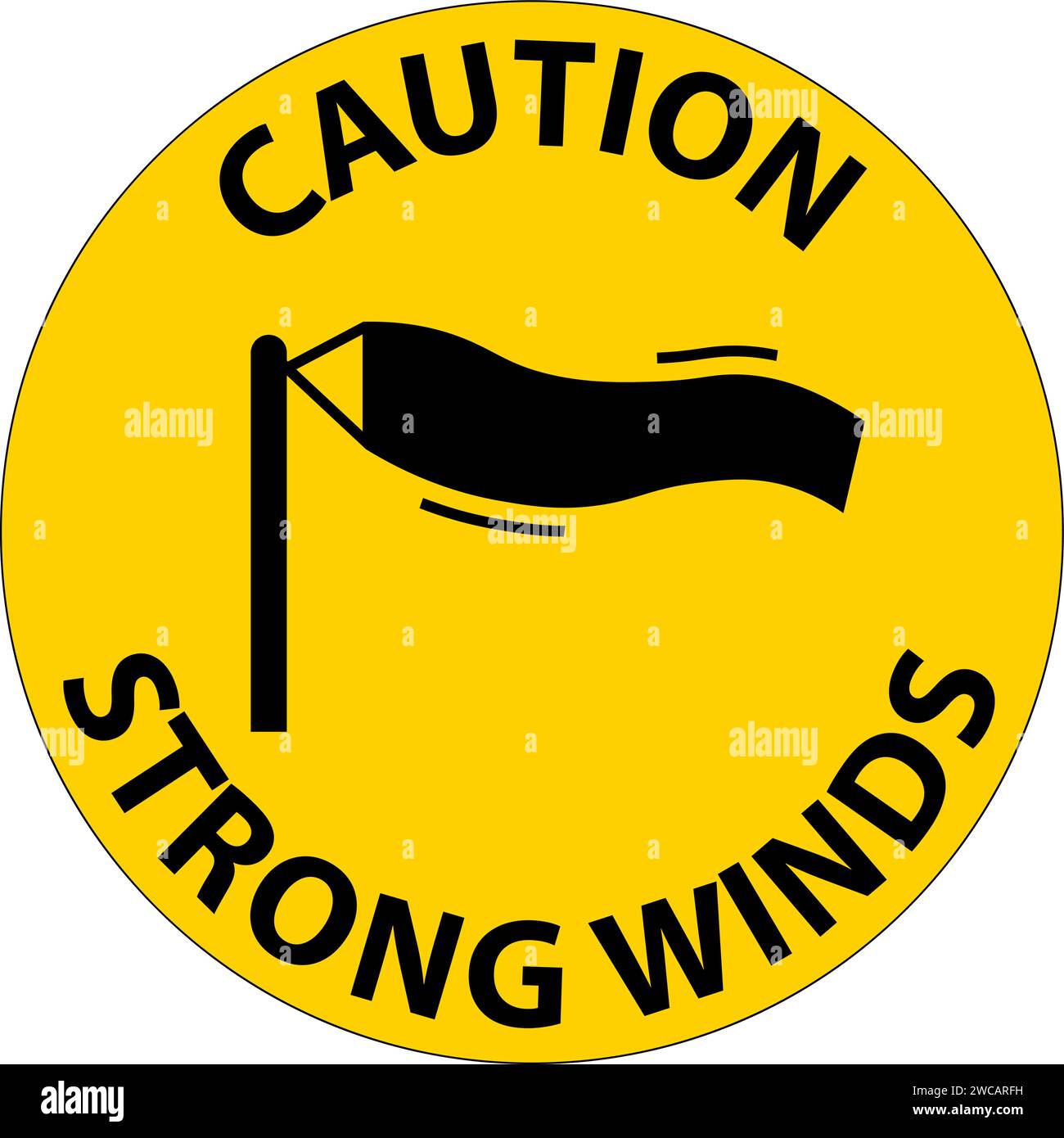 Water Safety Sign Caution - Strong Winds Stock Vector Image & Art - Alamy