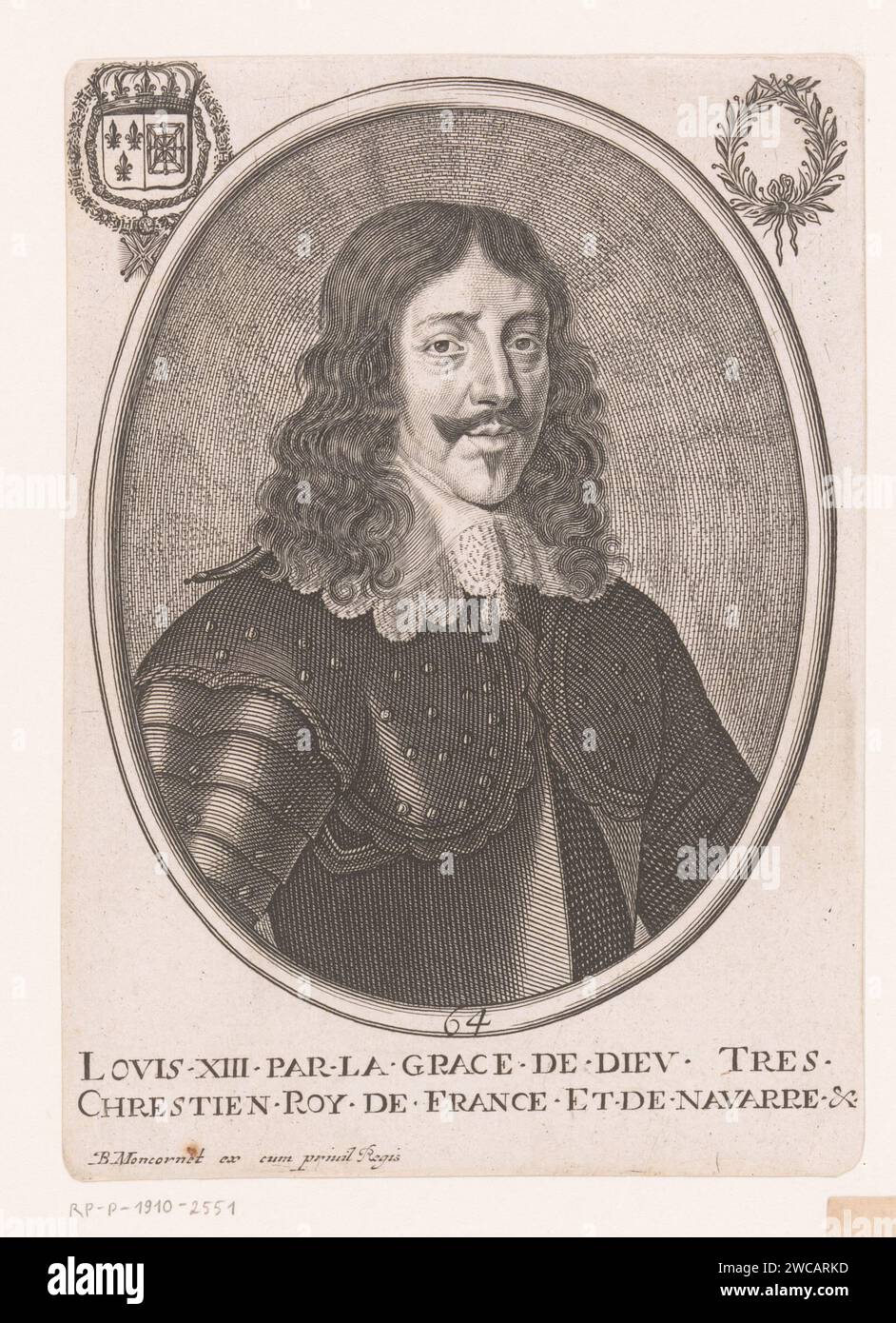 Portrait of Louis XIII van France, Anonymous, Balthazar Moncornet, 1610 ...