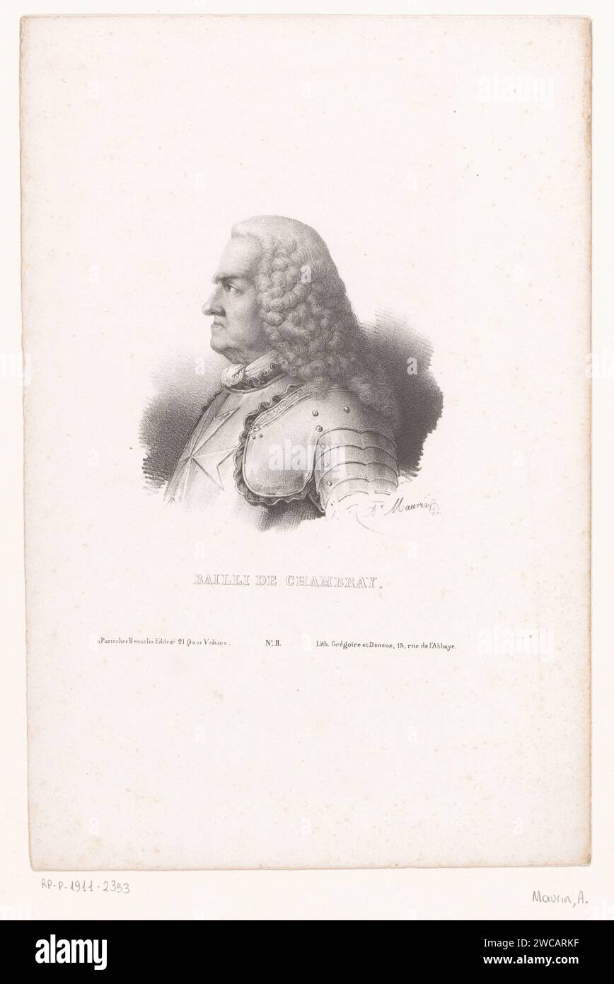Portrait of bailiff Jacques-François de Chamrray, Antoine Maurin, 1836 ...