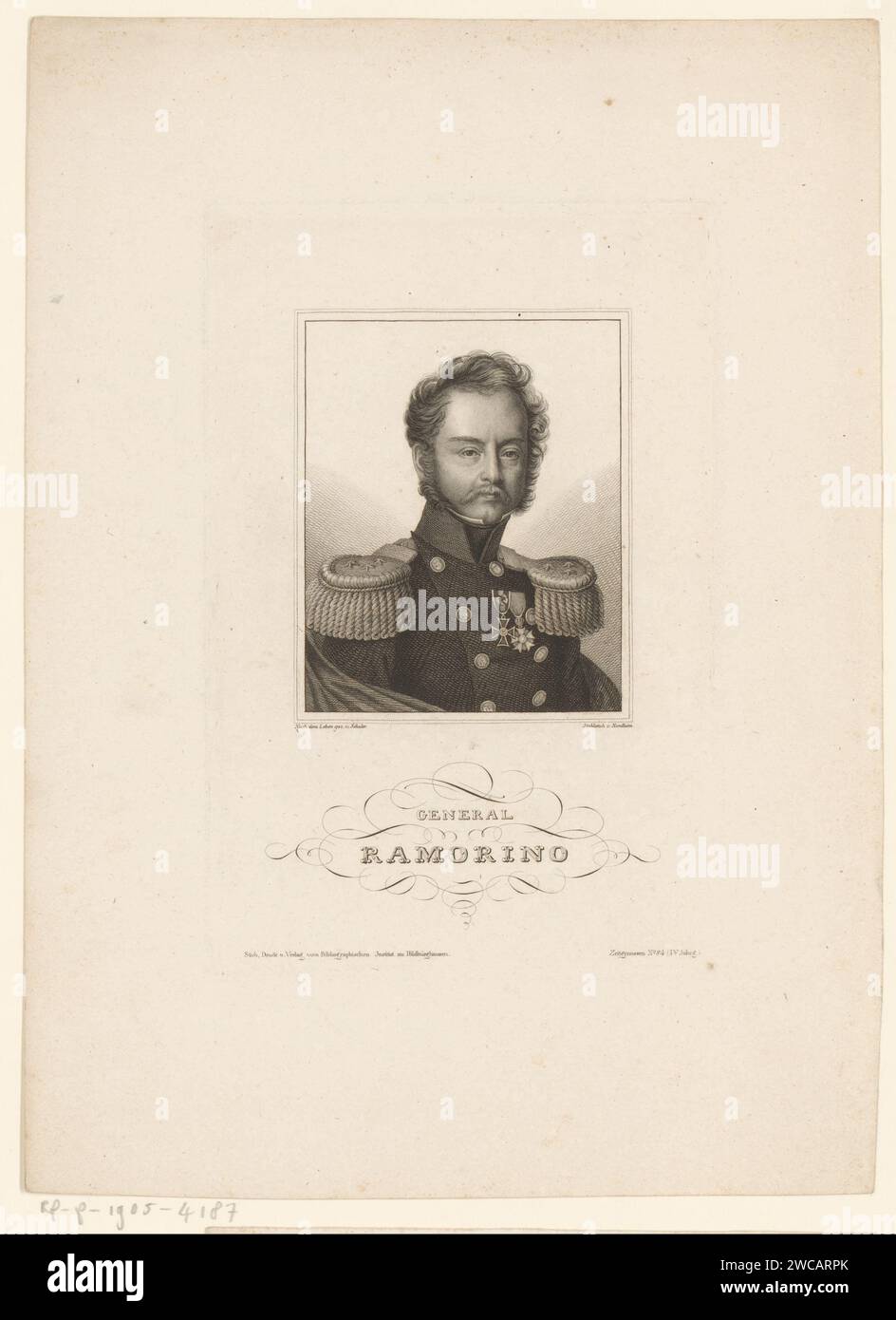 PortraT van Girolamo Ramorino, Johann Georg Nordheim, after Charles ...