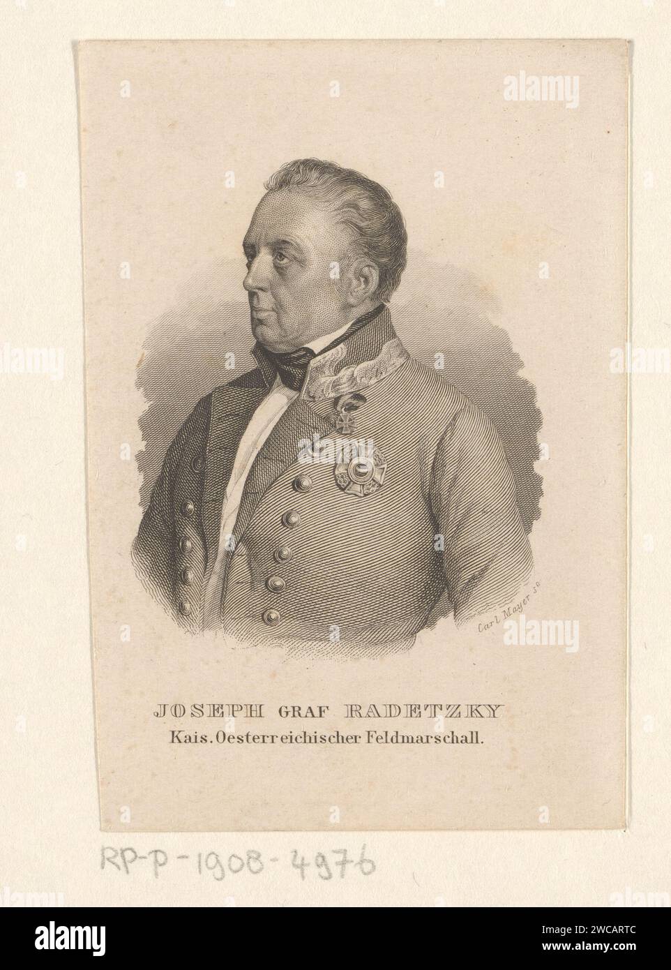 Portret van Josef Wenzel Radetky von Radetz, Carl Mayer, 1808 - 1868 ...