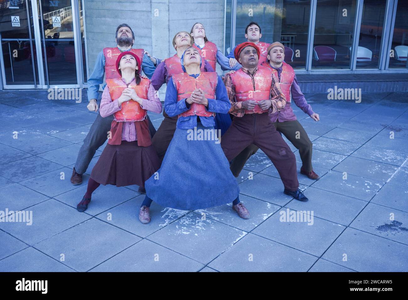 London, UK. 15 January 2024. .The cast of the physical theatre company ...