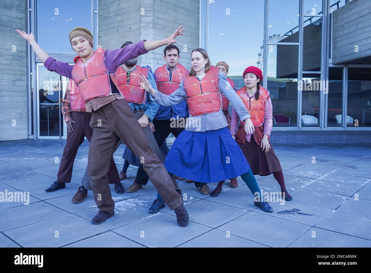 London, UK. 15 January 2024. .The cast of the physical theatre company ...