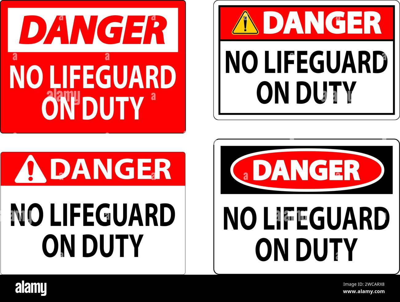 Danger sign on the beach Cut Out Stock Images & Pictures - Alamy